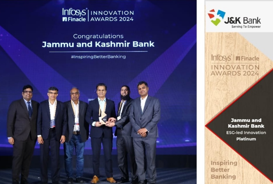 J&K Bank excels at Infosys Innovation Awards – 2024, wins Platinum – Kashmir Media Watch